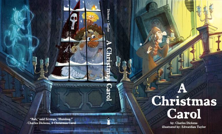 Dickens’ “A Christmas Carol” Book Cover Design – Edwardian Taylor